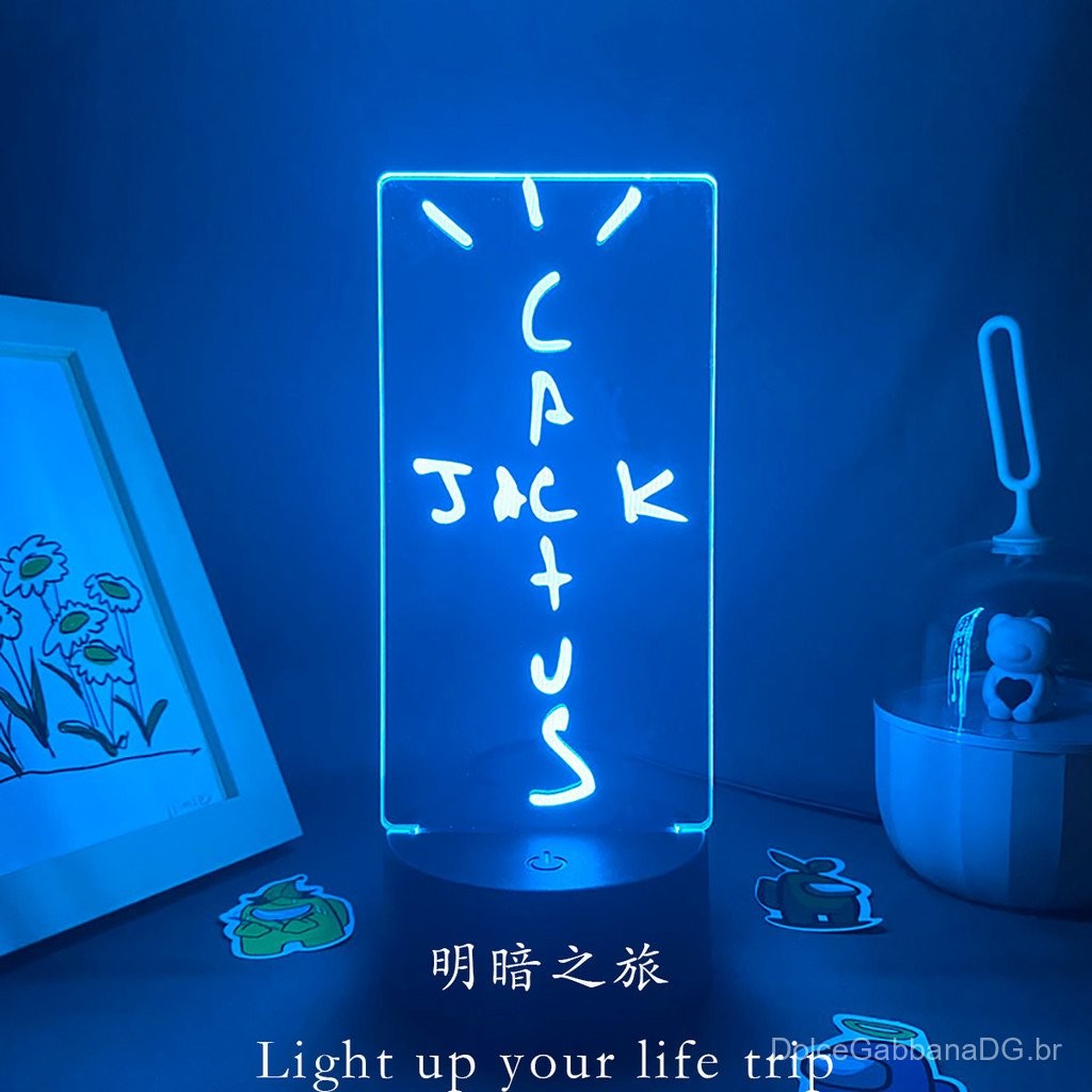 CACTUS JACK ao redor do cacto Jack Travis Scott Rap marca Night Light ...