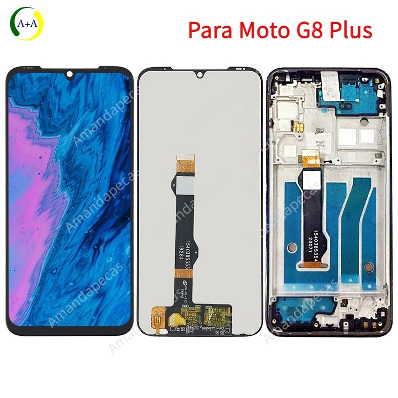 6.3" Frontal Tela Para Moto G8 Plus Lcd Touch Display Com Aro | Shopee Brasil