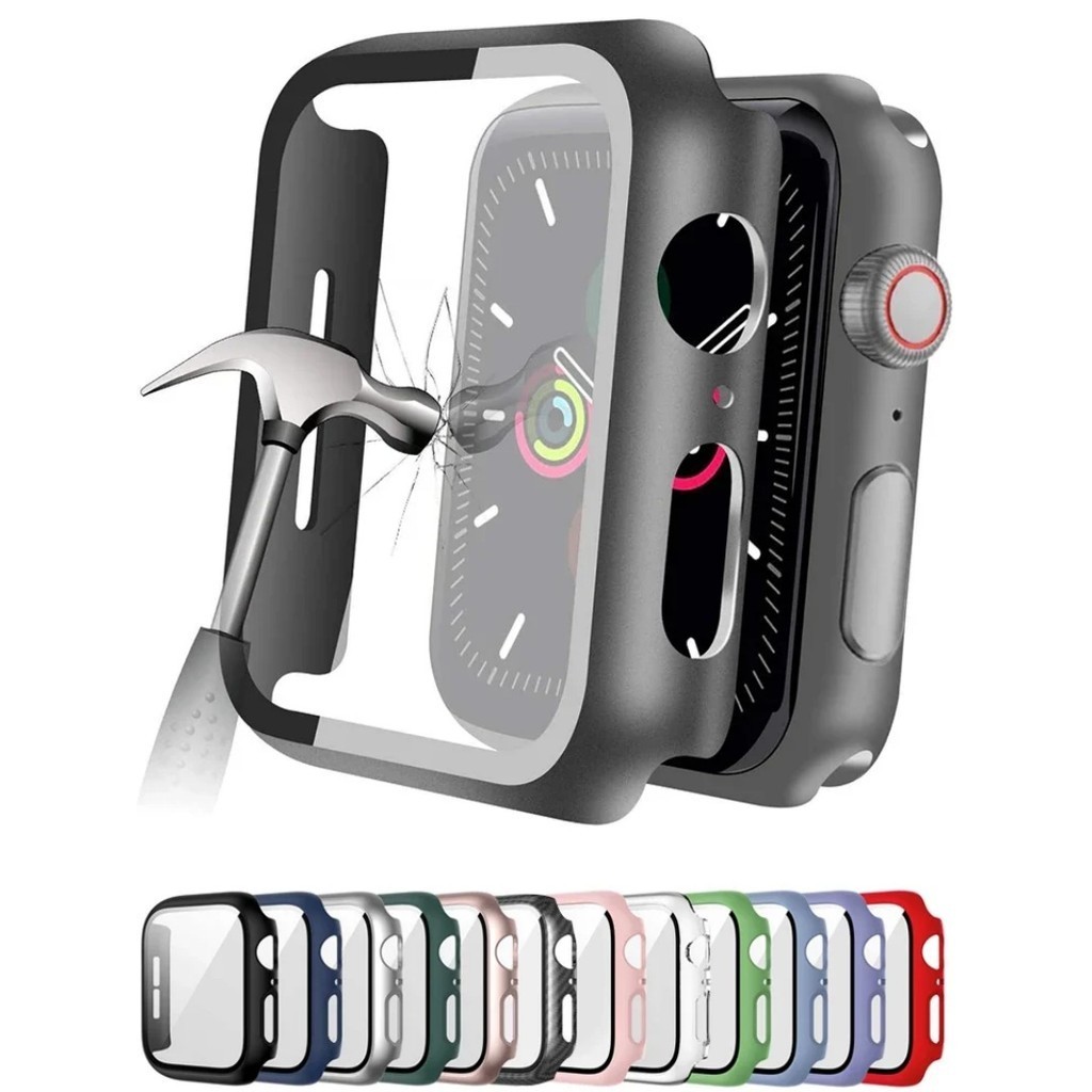 Vidro Temperado+Tampa Para Apple Watch Case 45mm 41mm 44mm 40mm 42mm ...