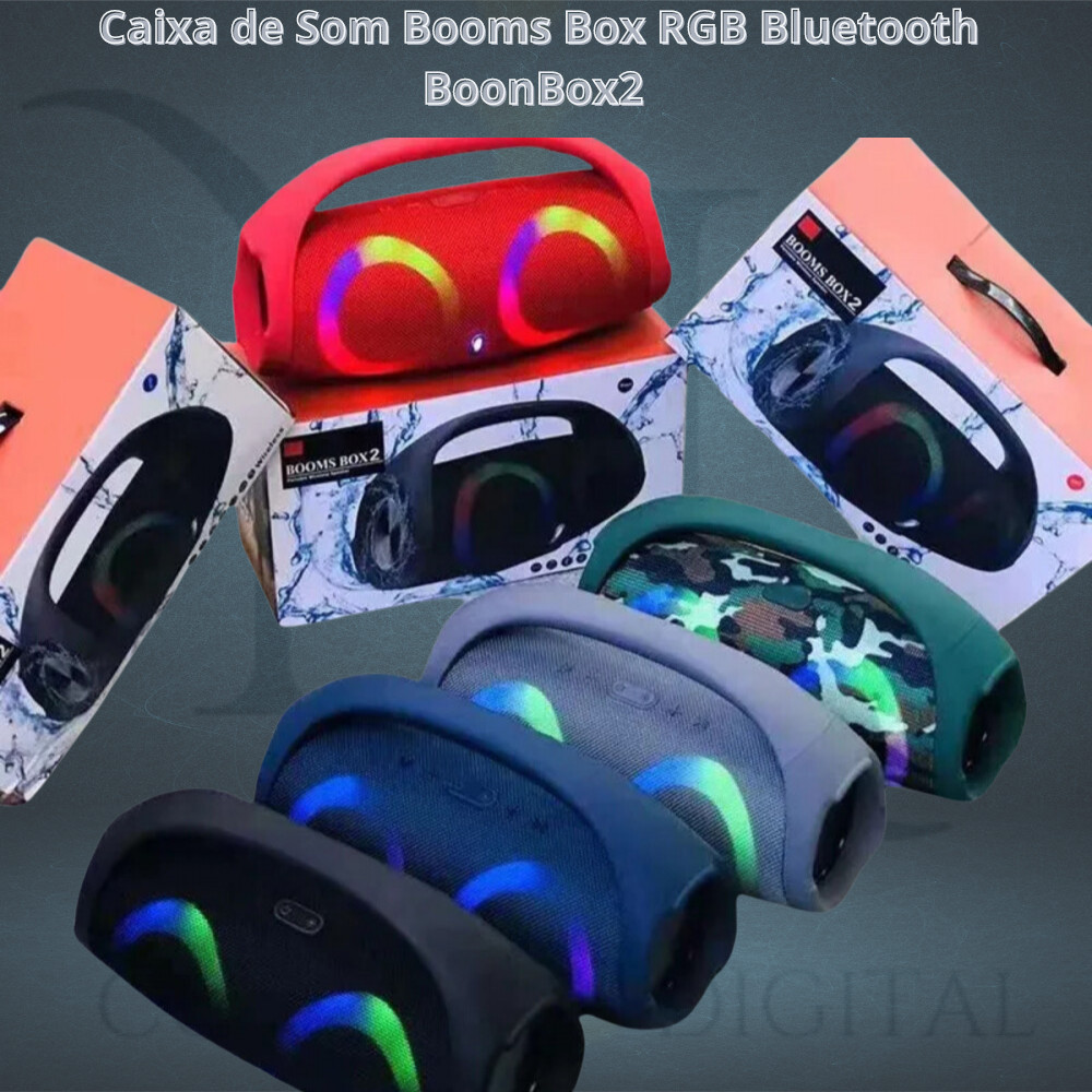 Caixa de Som Booms Box RGB Bluetooth BoonBox2 | Shopee Brasil