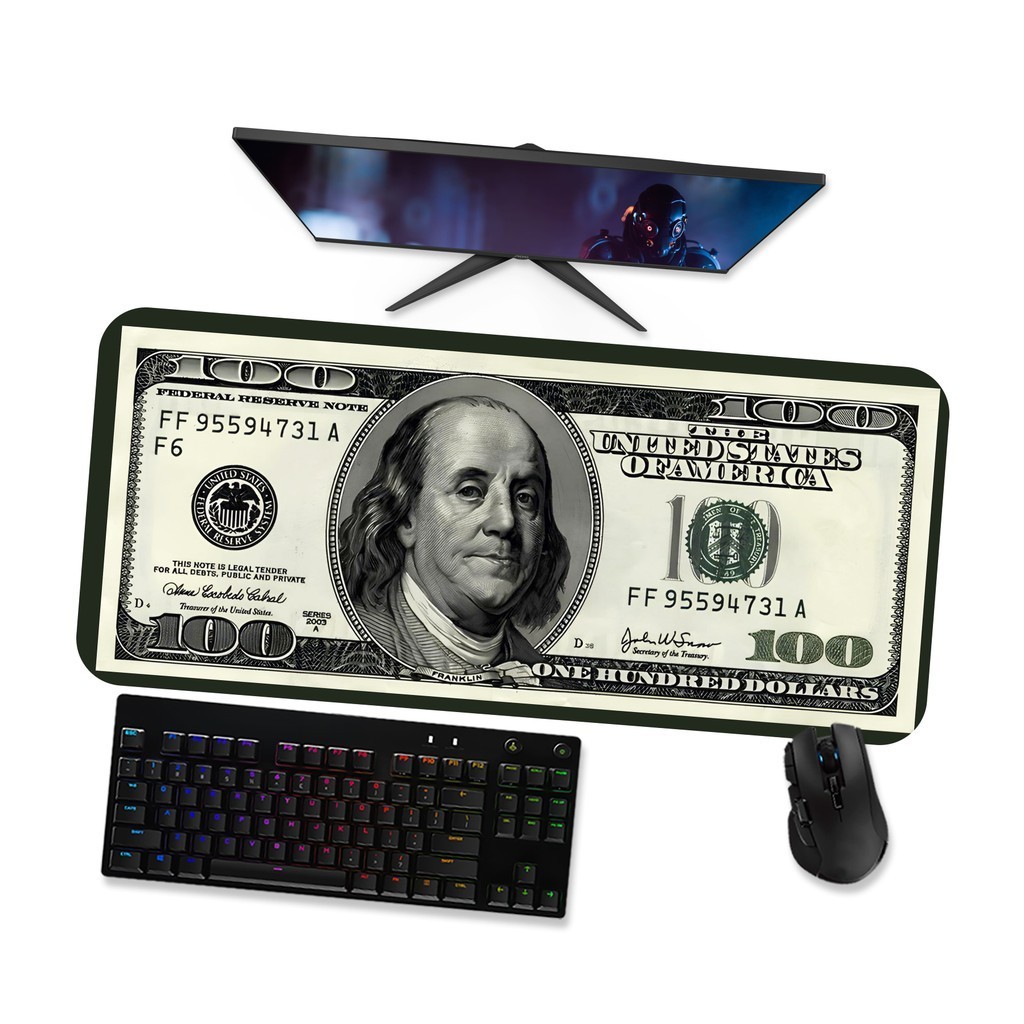 Mouse Pad Gamer - Nota Dollar Americano 1 - Mousepad Grande 90x40 80x40 ...
