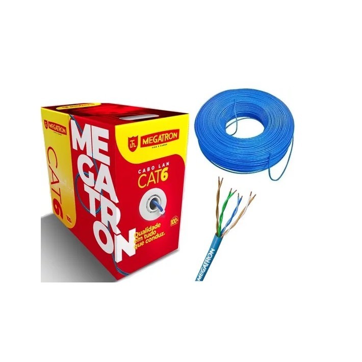Rolo 10m Cabo de Rede LAN CAT6 UTP 4 Pares 100% Cobre | Shopee Brasil