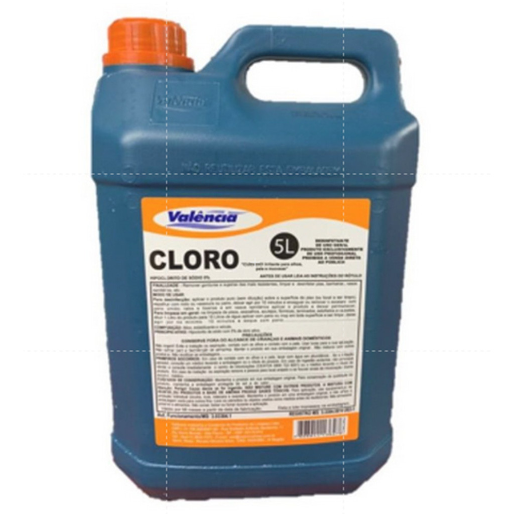 CLORO 5 LITROS VALENCIA | Shopee Brasil