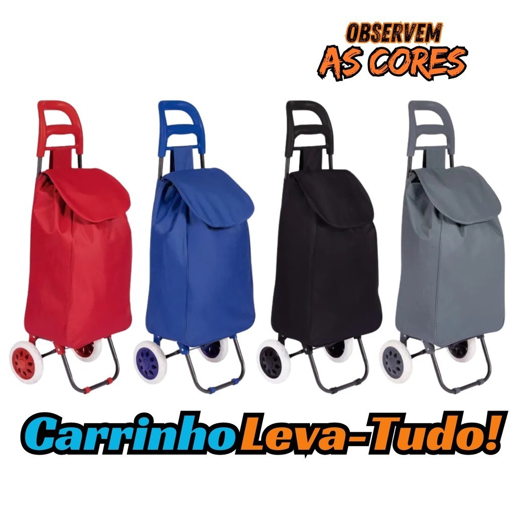 Carrinho De Feira Compras 2 Rodas Dobrável REFORÇADO 30KG | Shopee Brasil