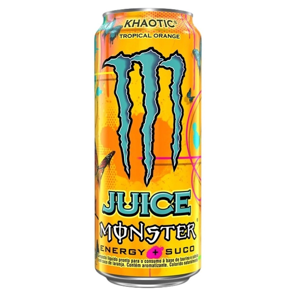 Energético Juice Tropical Orange Monster Khaotic Lata 473ml | Shopee Brasil