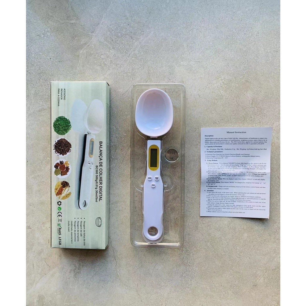 Colher de Medida Portátil com Balança Digital para Alimentos | Shopee ...