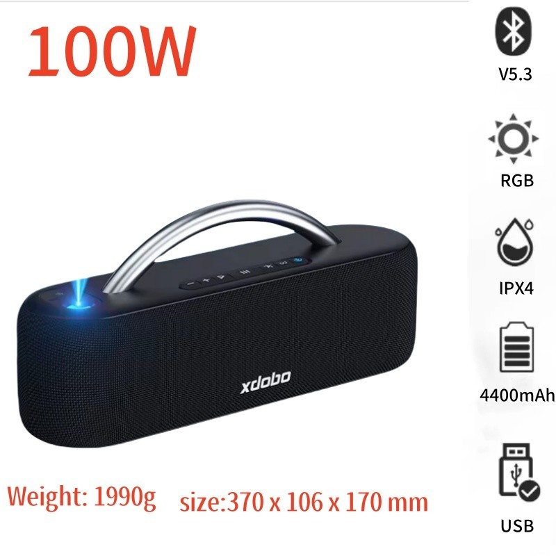 XDOBO Star 100W Speaker Boombox Sem Fio Com Projetor De Luz Caixa De ...