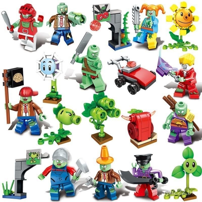 Compatível com Legos Plants vs. Zombies Mecha montado cena de pequenas ...