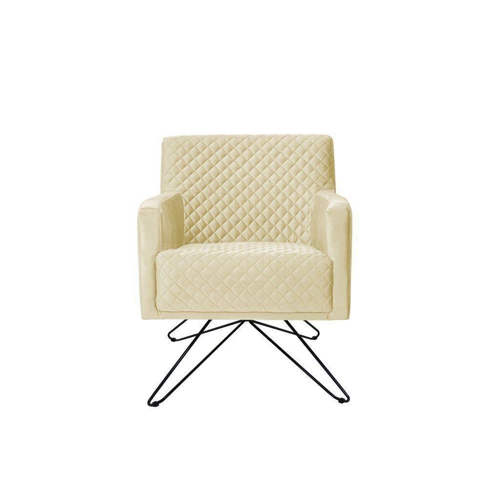 Poltrona Decorativa Nagoya Base Orby PU Sintético Bege G15 - Gran Belo ...