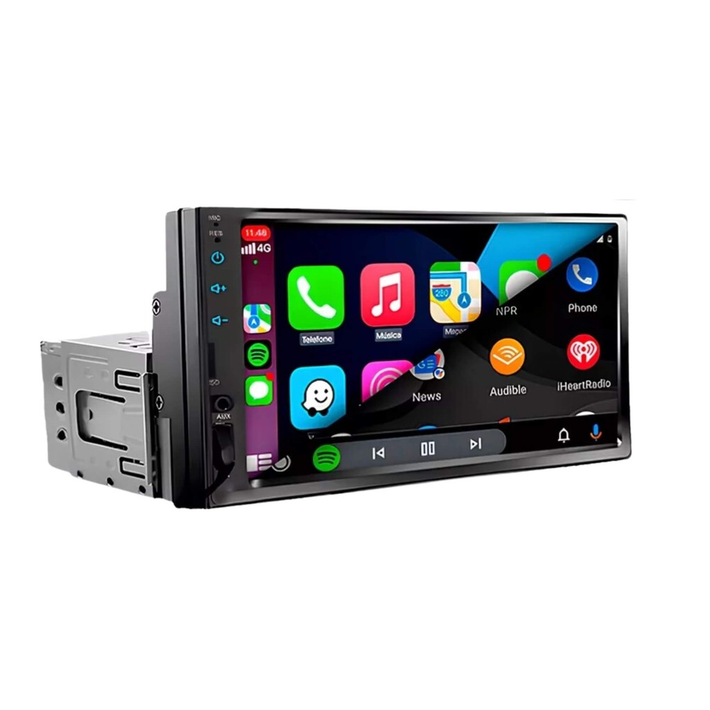 Multimídia 1 Din Mp5 7 Pol Full Touch Espelhamento Entradas USB/SD/AUX Cor Preto H-Tech - HT ...