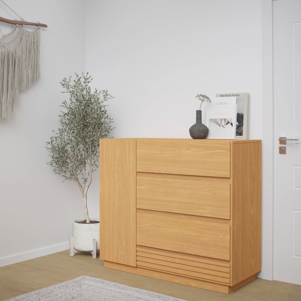 Cômoda Sapateira 1 Porta 4 Gavetas Samambaia CabeCasa MadeiraMadeira ...