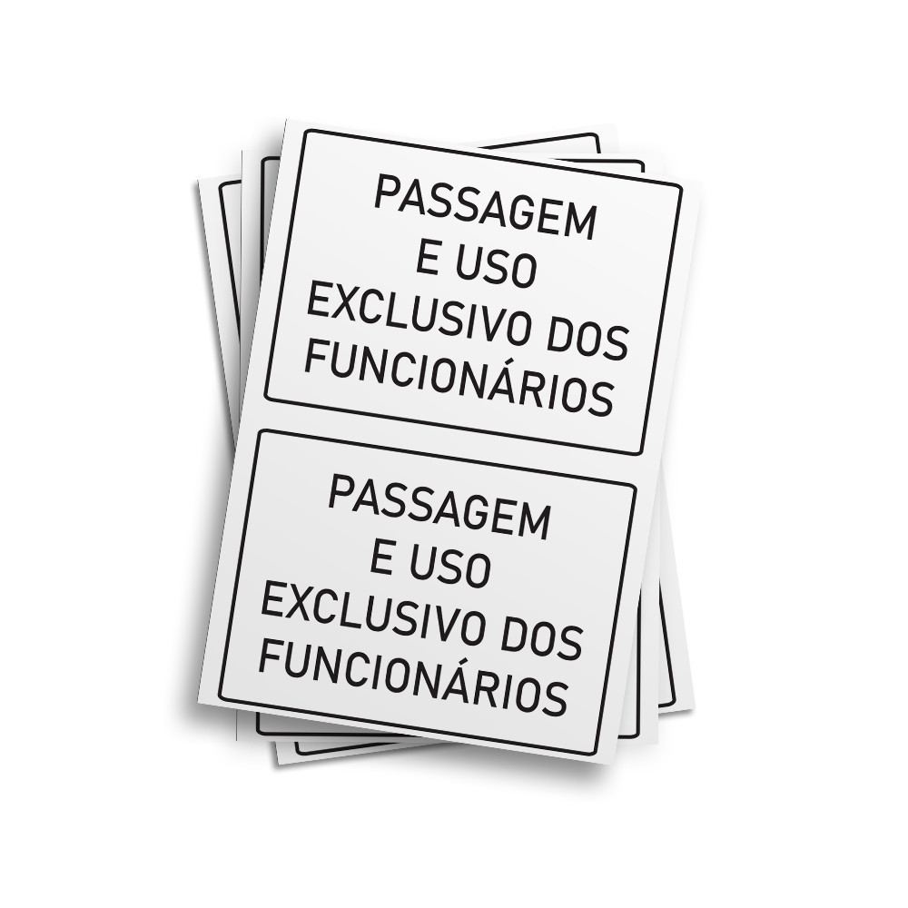 Cartela De Adesivos Passagem E Uso Exclusivo Funcionarios | Shopee Brasil
