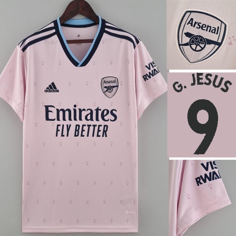 Arsenal Rosa terceira versão dos fãs camisa de futebol 2022-23 | Shopee ...