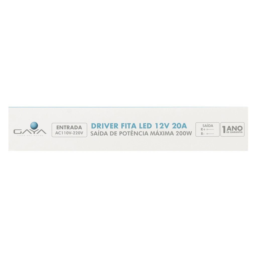 Driver Slim 20A Entrada Bivolt Saída 12V 200W IP20 Gaya | Shopee Brasil