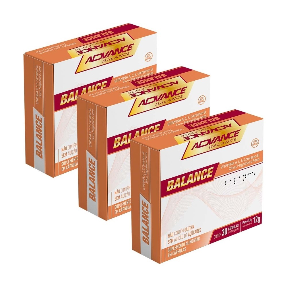Kit 3 und Balance 600mg Advance Balance 30 cps | Shopee Brasil