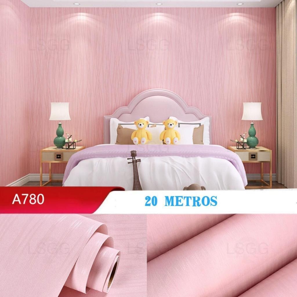 Adesivo para parede 20 Metros Rosa Texturizado Linhas Rosas para Quarto ...