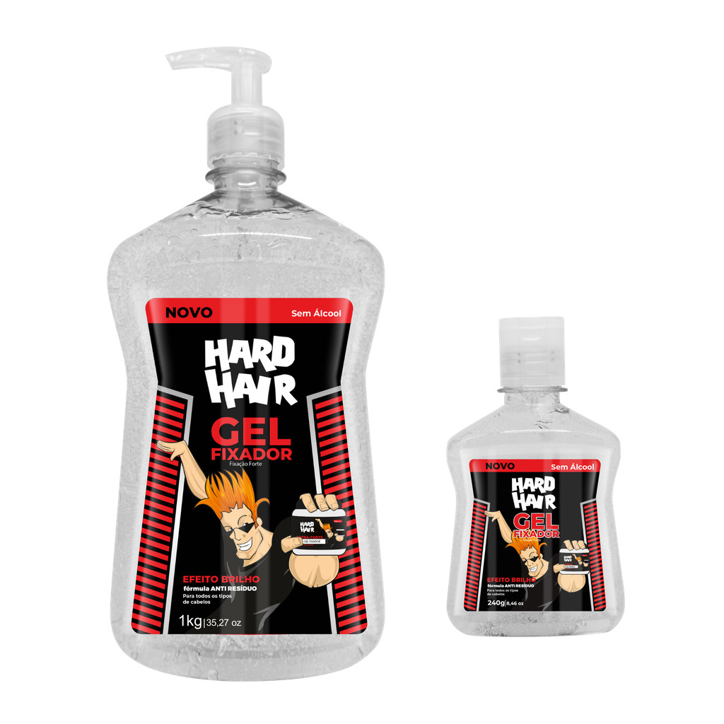 KIT GEL FIXADOR RINCOLOR BRILHO MOLHADO HARD HAIR 1KG + GEL FIXADOR ...
