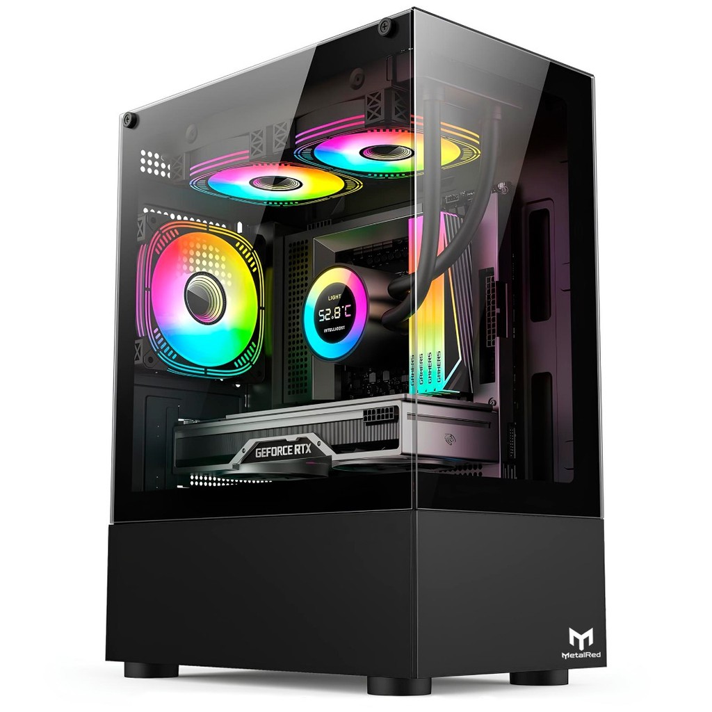 Gabinete Gamer Aquário Stellar Mini Metalred M8 sem Fans - PRETO ...