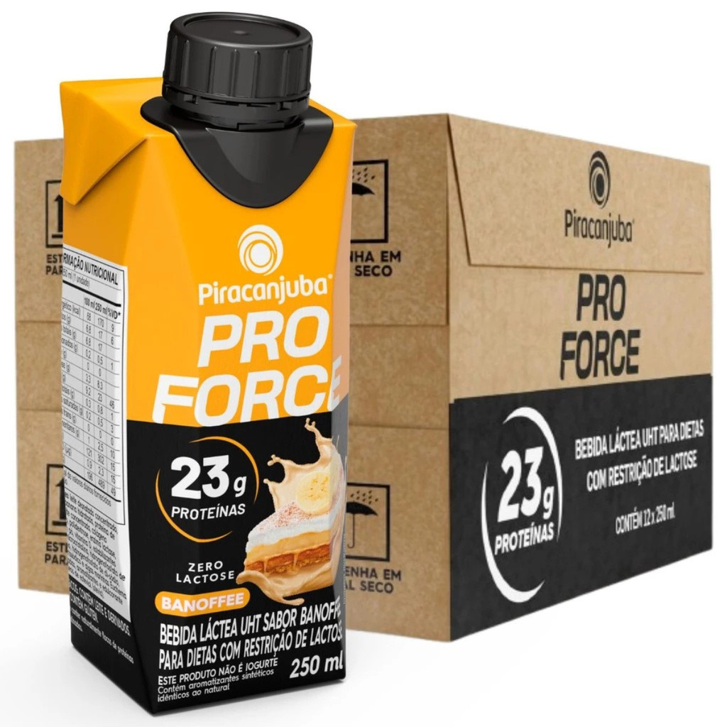 Kit 12 Whey Pro Force Banoffee Piracanjuba 23g | Shopee Brasil