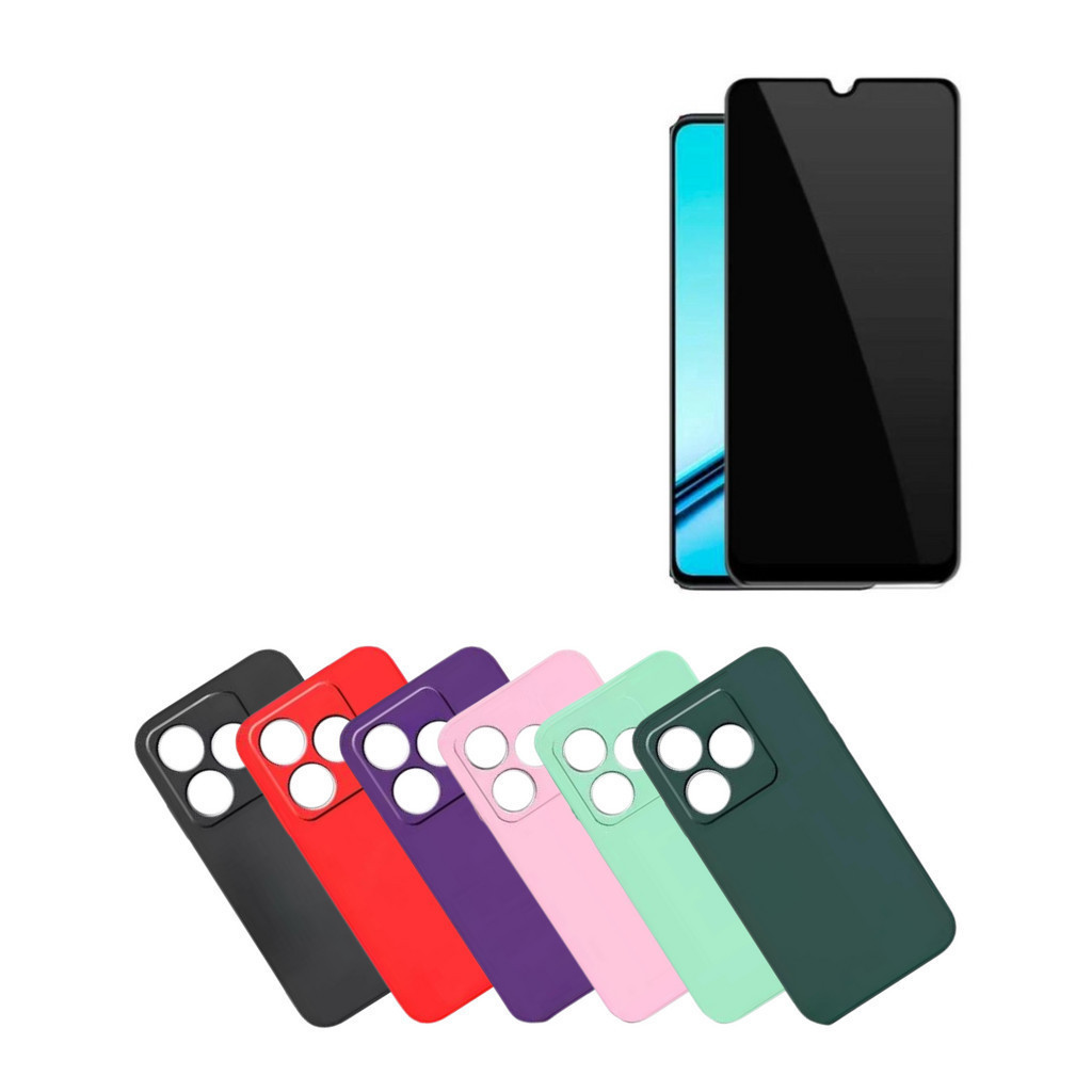 Kit 2em1 Para Celular Realme Note 50 / Capa Case Silicone Aveludada ...