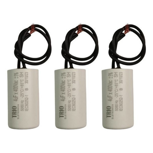 Capacitor 4uF x 400V para Motores (3 Peças) | Shopee Brasil