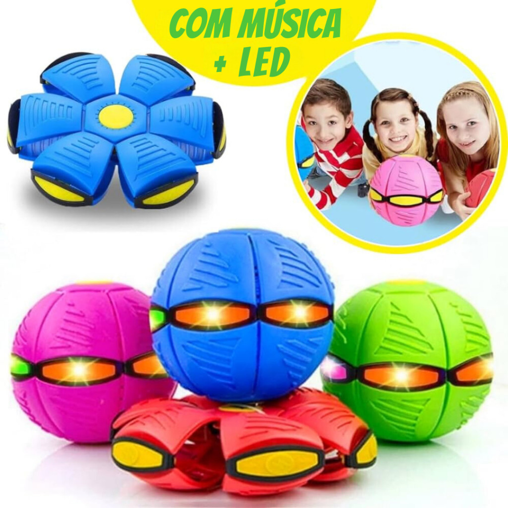 Brinquedo Fidget popit Bola de disco voador 2 Led Brinquedo com mola ...