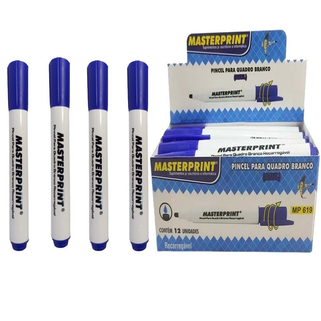 Caneta Pincel Quadro Branco Masterprint Azul | Shopee Brasil