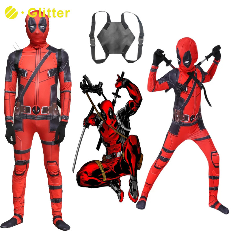 Marvel X-Men Deadpool Cosplay Traje De Fantasia Para Kids Boy Superhero ...