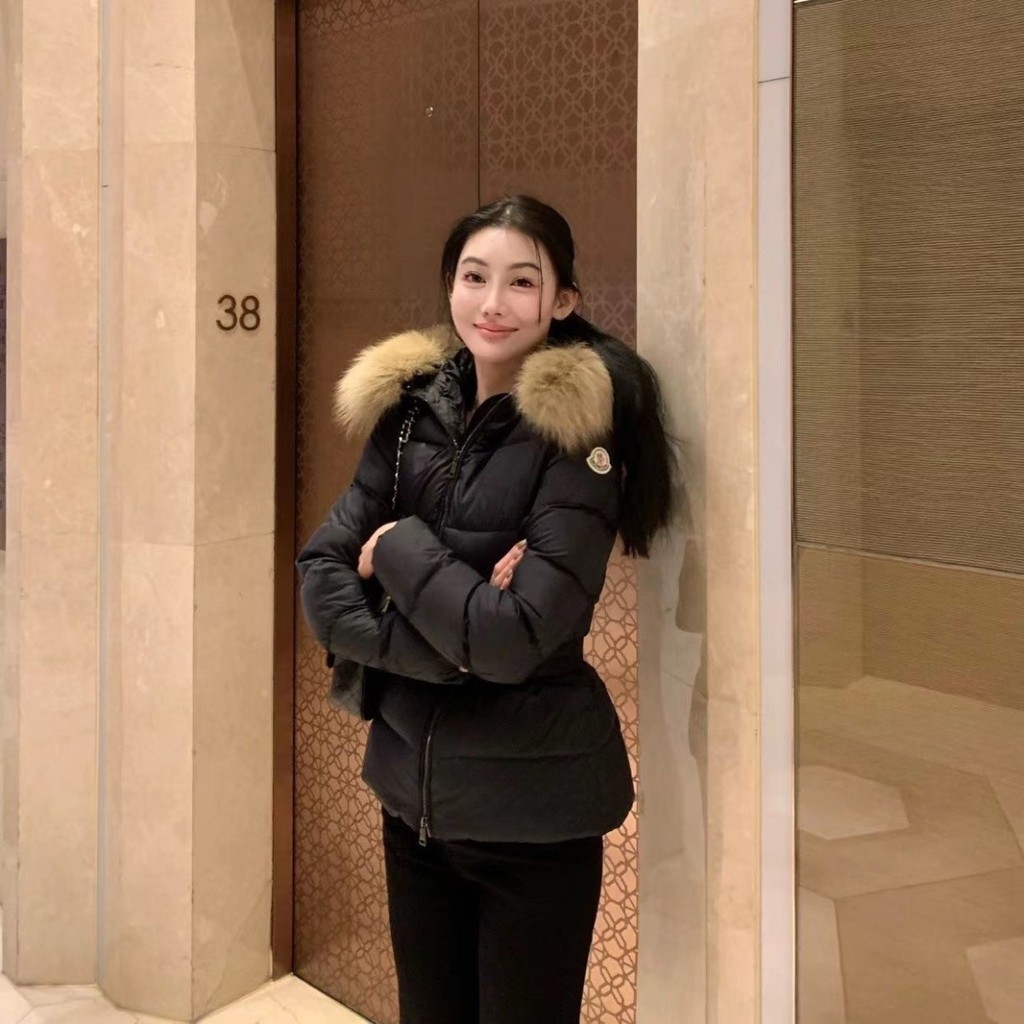 M2025 Novo Casaco de Penas com Grande Gola de Pele, Cinto Feminino Engrossado, Jaqueta de Penas ...