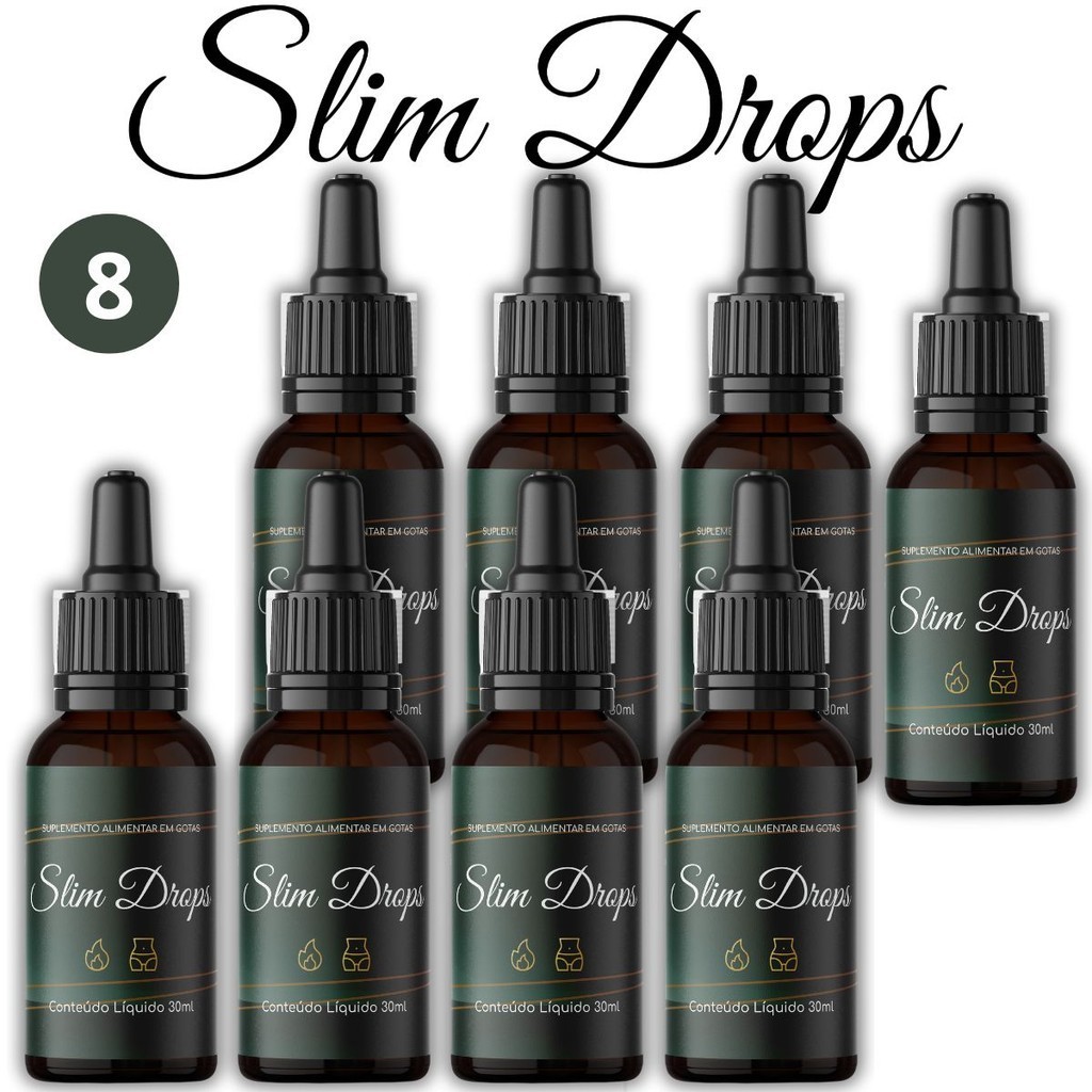 Kit 8 Un Slim Drops Suplemento Alimentar Revenda - Original | Shopee Brasil