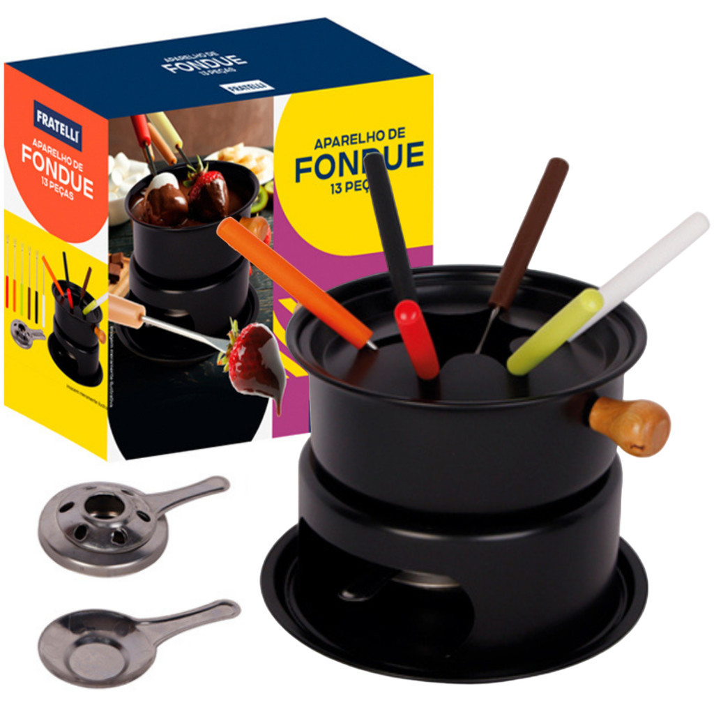 Jogo de Fondue Conjunto de founder Panela Fratelli 13 Peças | Shopee Brasil