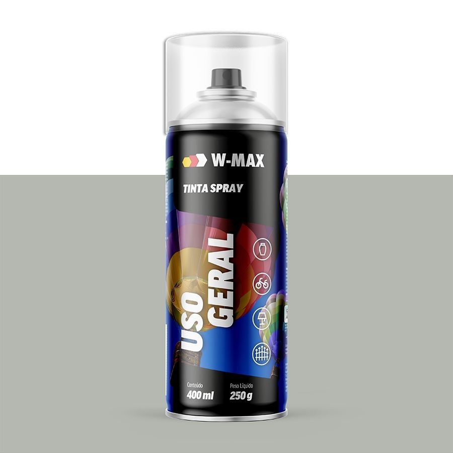 Tinta Spray Uso Geral Cinza Escuro 400ml - W-Max | Shopee Brasil