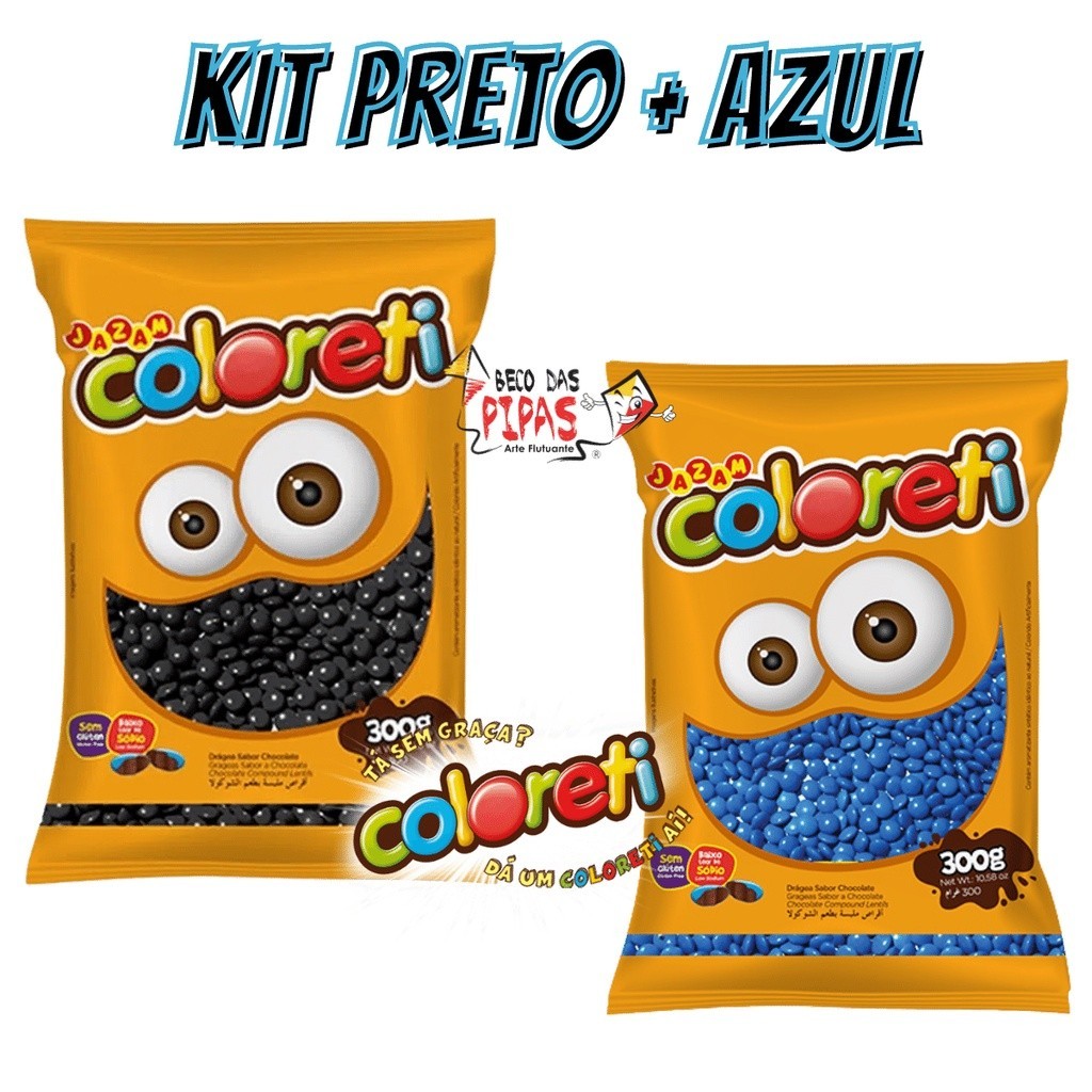 Kit Confeito Coloreti Preto / Azul 300g Jazam | Shopee Brasil