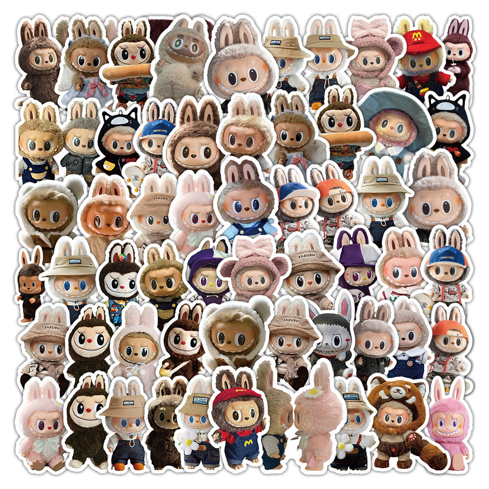 Labubu bonito labu conjunto de adesivos Pop Mart boneca adesivos diy ...