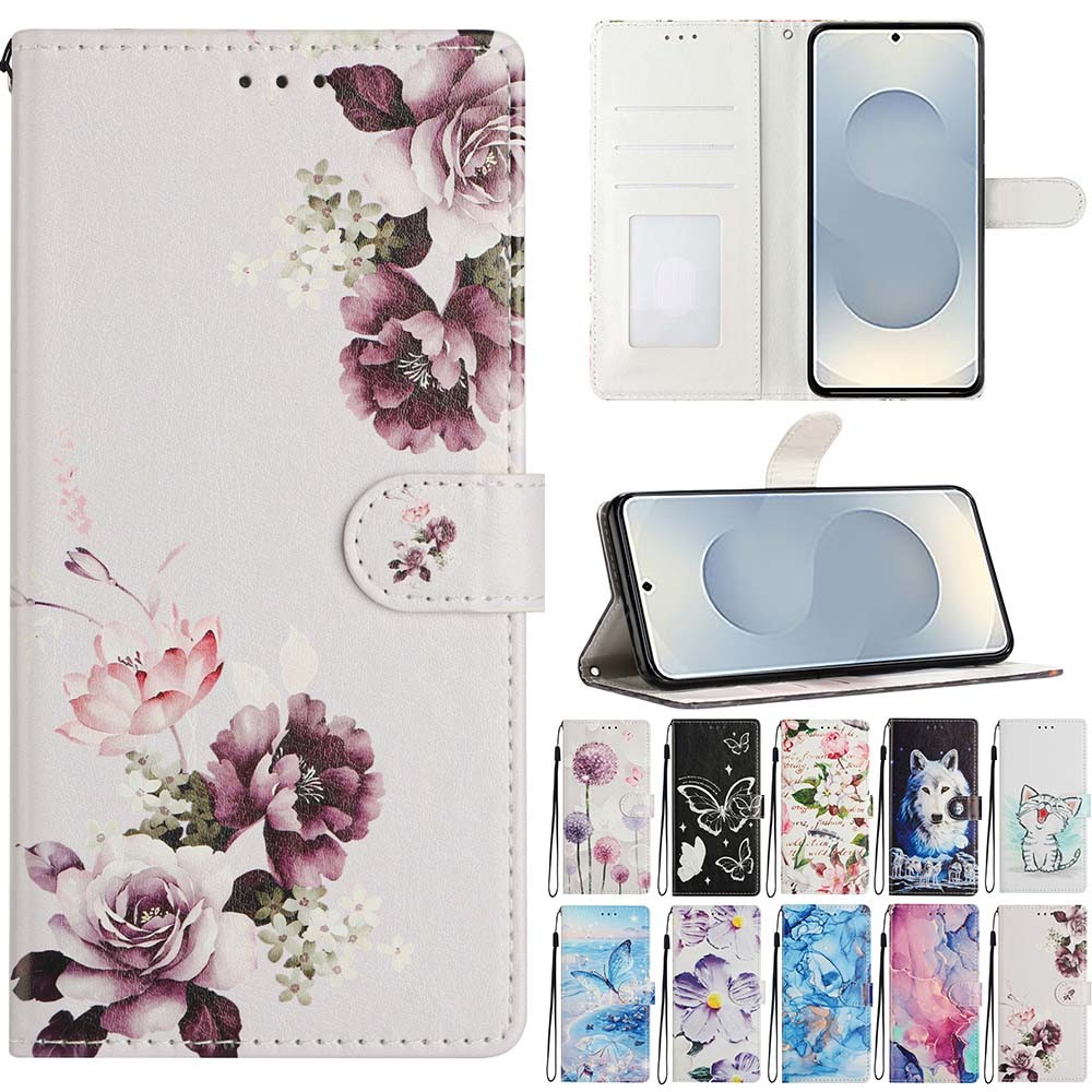 Carteira De Couro Magnético Flip Case Para Xiaomi Redmi 14C 13 13C 12C 10 10A 10C 9A 9C Pintura ...