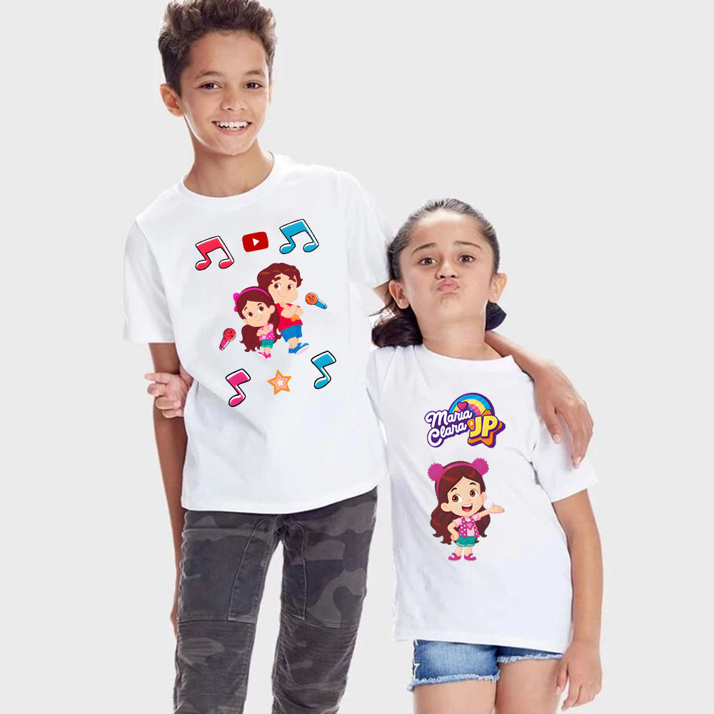 Maria Clara E JP Moda Manga Curta Roupas Meninas/Meninos T Camisa ...