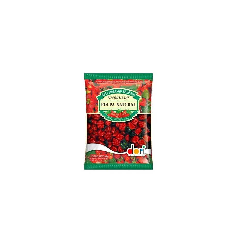Bala Morango Recheada 600g Dori | Shopee Brasil