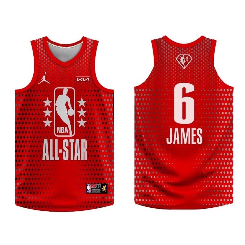 NBA JERSEY ALLSTAR 2022 RED2 JAMES , LAVIGNE , Morante , TATUM De ...