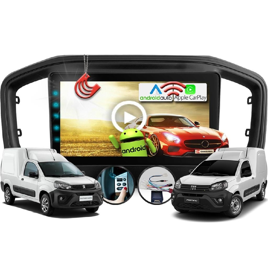 Kit Central Multimidia Mp5 Android Fiorino e Partner - Câmera Moldura Chicote Rede Can Bus 2gb ...
