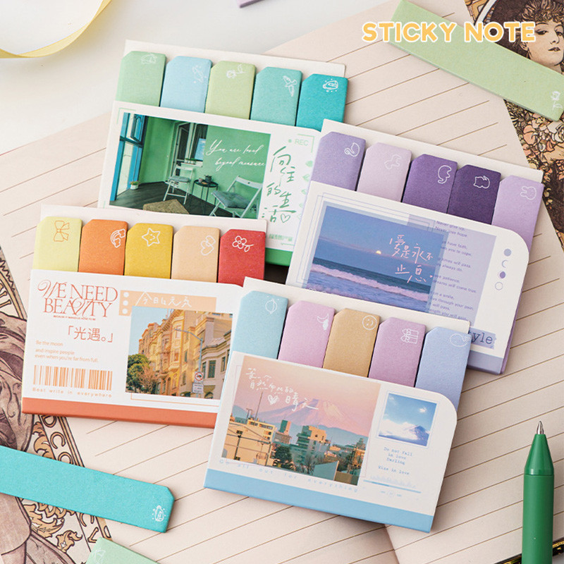 150 Folhas Gradient Color Series Label Sticky Notes School Office ...