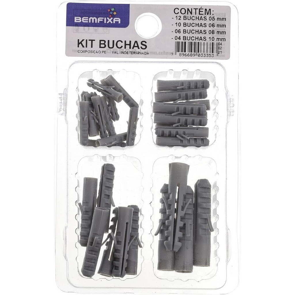 Kit de Buchas com 32 unidades - Bemfixa | Shopee Brasil