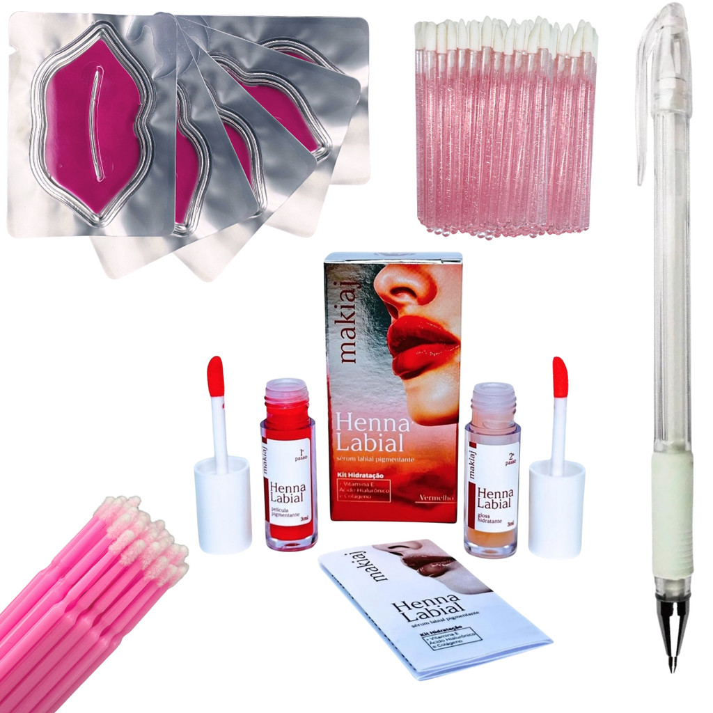 Kit Henna Labial Profissional Simples | Shopee Brasil