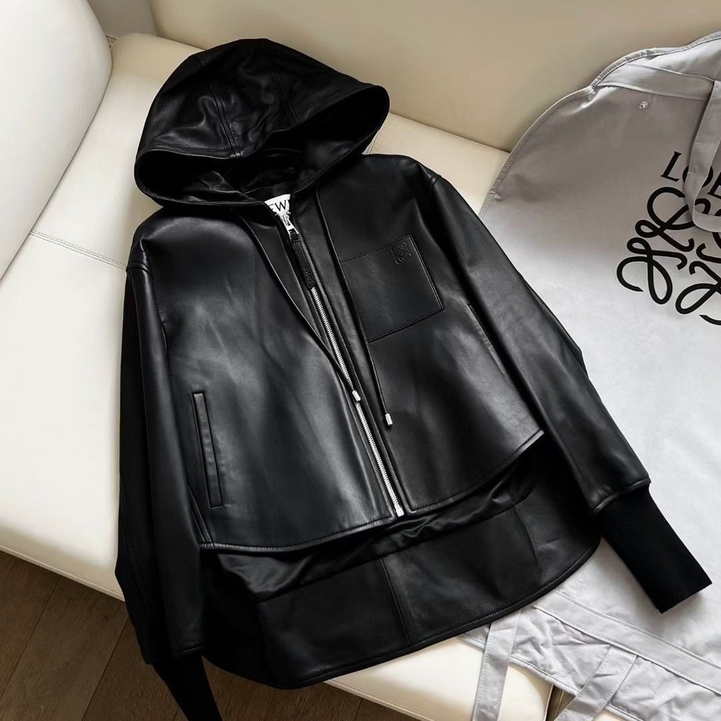 Jaqueta de Couro Solta LOEWE 2024 Moda Outono NMYW | Shopee Brasil