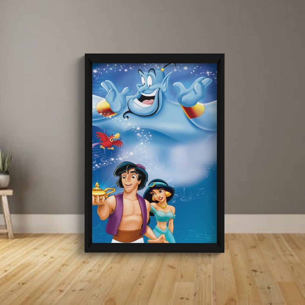 Quadro Decorativo Aladdin Genio da Lampada C/ Moldura | Shopee Brasil