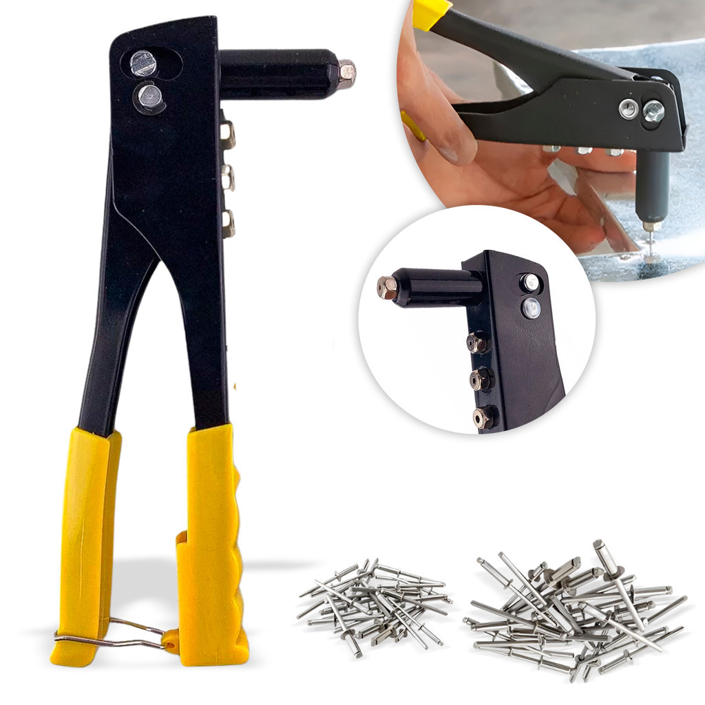 Kit Rebitador Manual Rebitadeira Profissional + 50 Rebites | Shopee Brasil