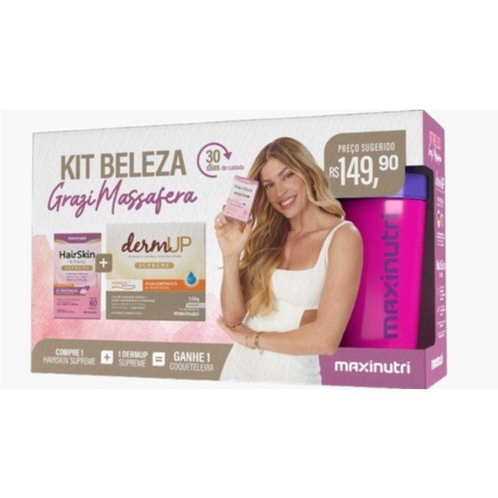 Kit Grazi Massafera - Hairskin Supreme 60 cápsulas + Dermup Supreme 30 ...