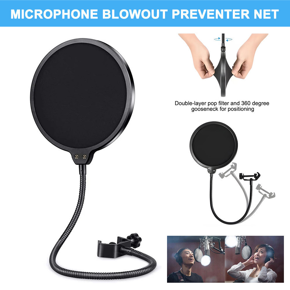 Microfone Pop Filter Studio Gravação Filtro De Som De Dupla Camada ...
