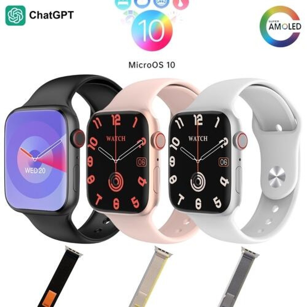 Smartwatch W99+ Plus 2ª Geração 45mm com Pulseira Extra, Tela AMOLED e ...