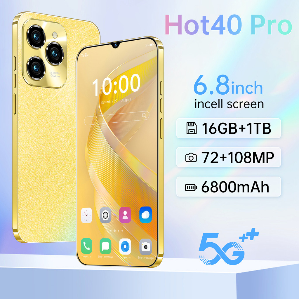 Quente 40 Pro 2025 Novo Original Para Marca Smartphone 6.8 Polegada Tela Cheia 4G 5G Telefone ...