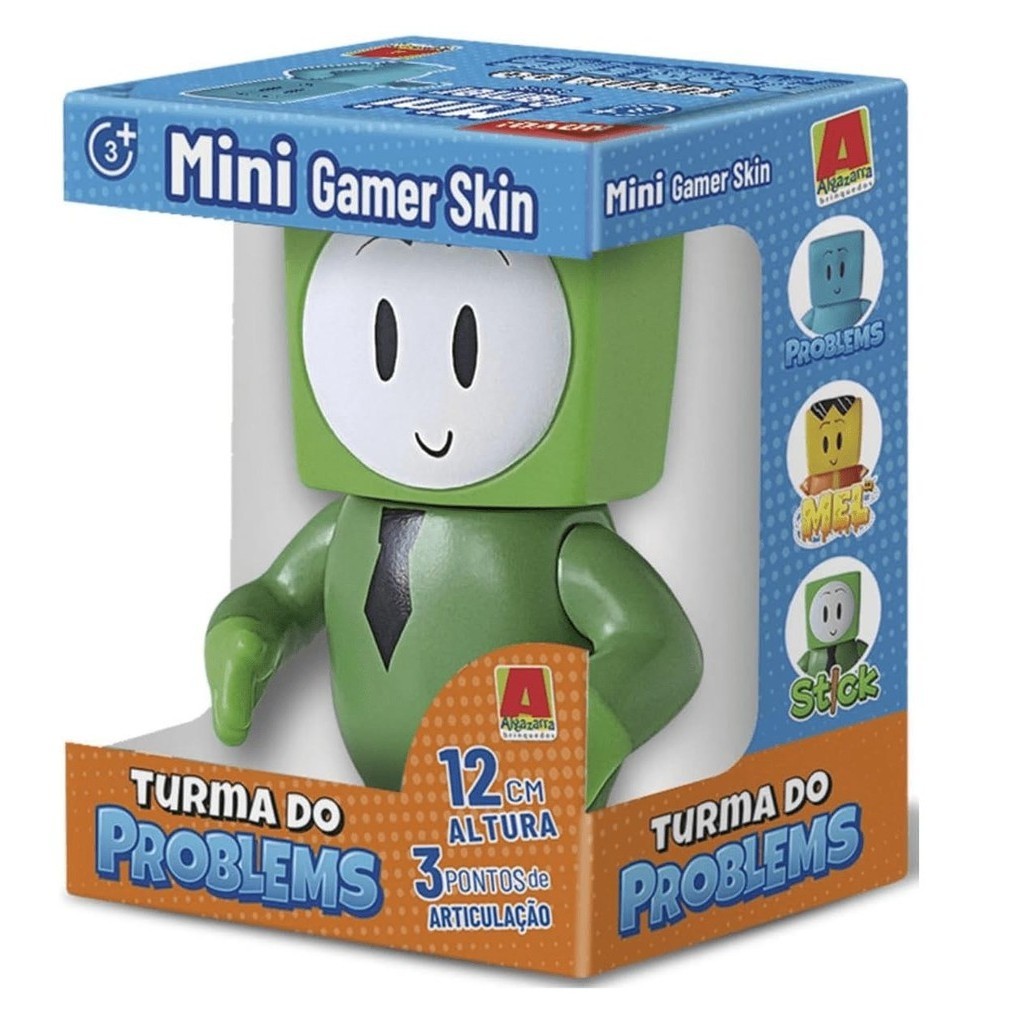 Mini Boneco Stick Gamer Skin Turma do Problems 12 cm Algazarra | Shopee ...